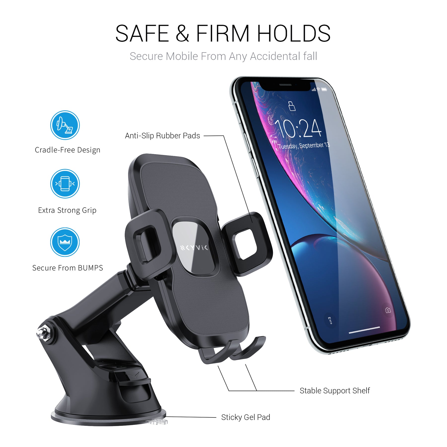 Car Dashboard & Windshield Arm Mobile Holder - Skyvik